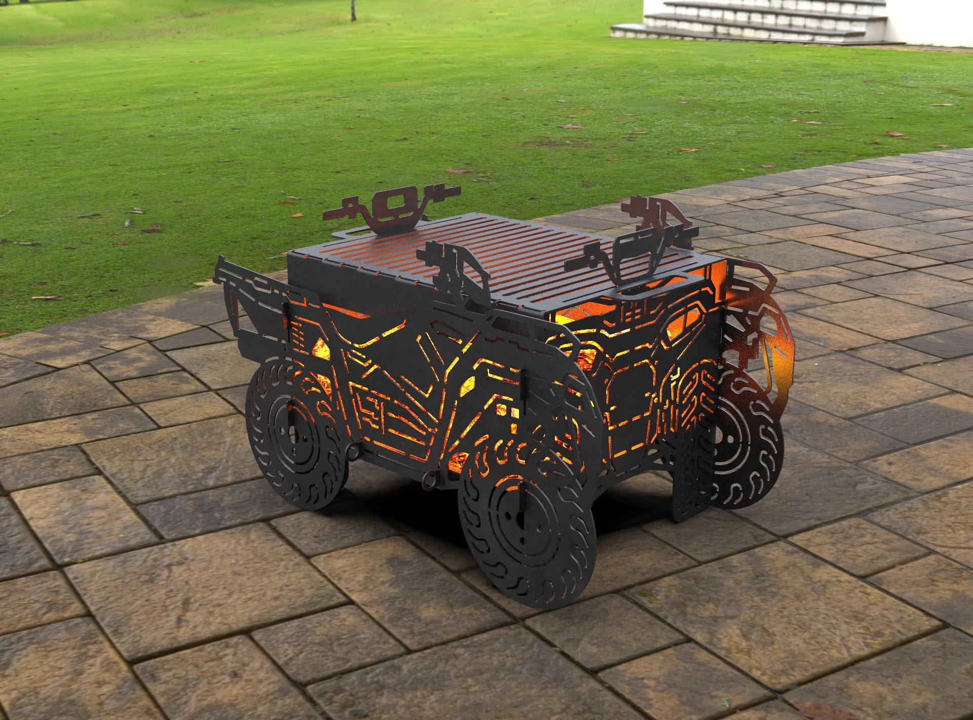 All-terrain vehicle ATV Fire Pit Digital product files DXF | Etsy