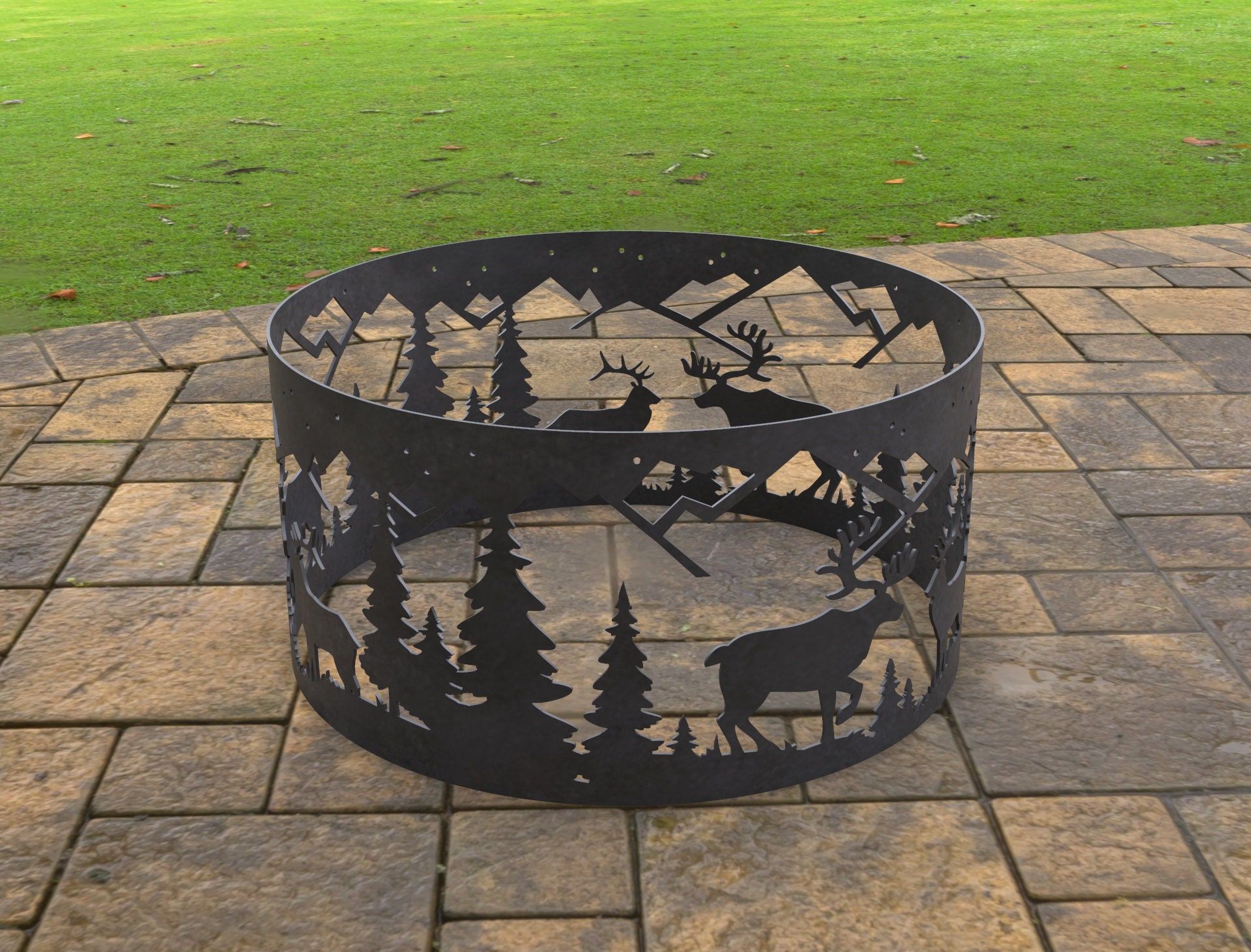 Fire Pit Ring Nature Scene Digital Product Files DXF SVG for | Etsy Canada
