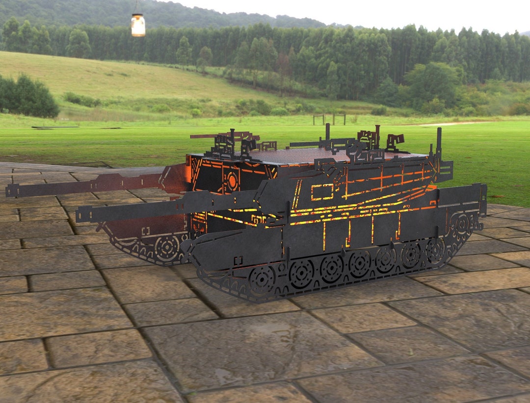 Tank Fire Pit Length 40", Digital Product, Files DXF, SVG for Cnc ...