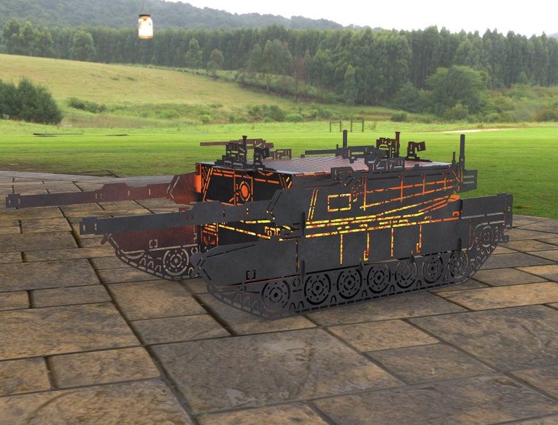 Tank Fire Pit Length 60", Digital Product, Files DXF, SVG for Cnc ...