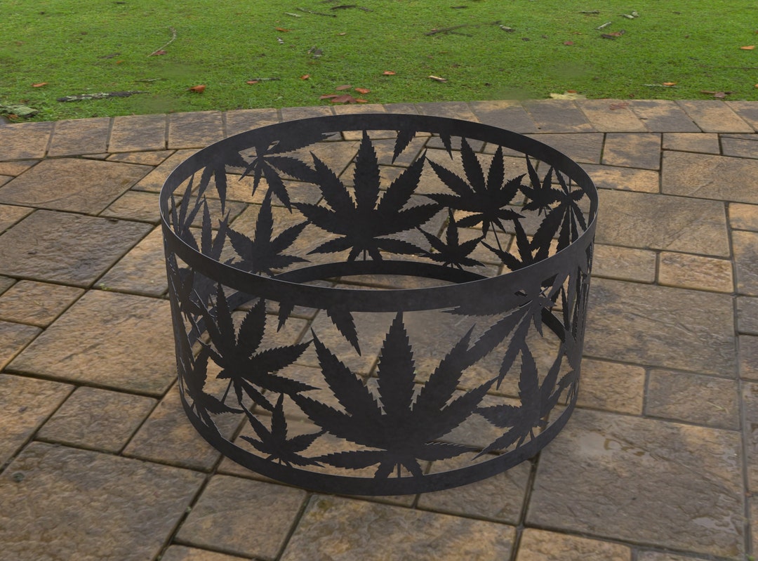 Fire Pit Ring Cannabis Leaves Digital Product Files DXF SVG - Etsy
