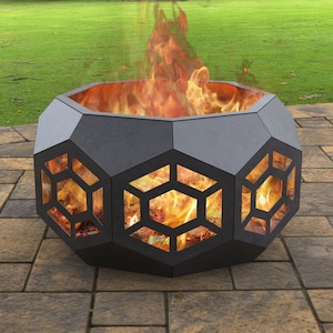 Volumetric Octagon Fire Pit, Digital Product, Files DXF, SVG for Cnc ...