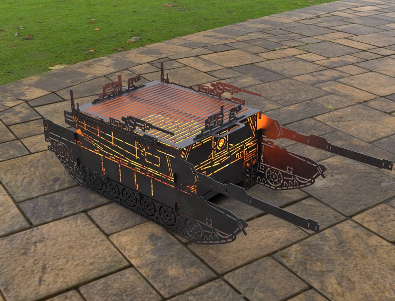 Tank Fire Pit Length 60", Digital Product, Files DXF, SVG for Cnc ...