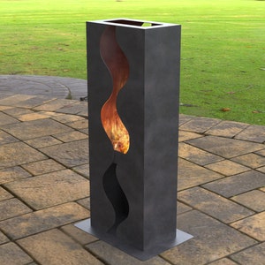 Chimnea Wave Fire Pit, Digital Product, Files DXF, SVG for CNC, Plasma ...