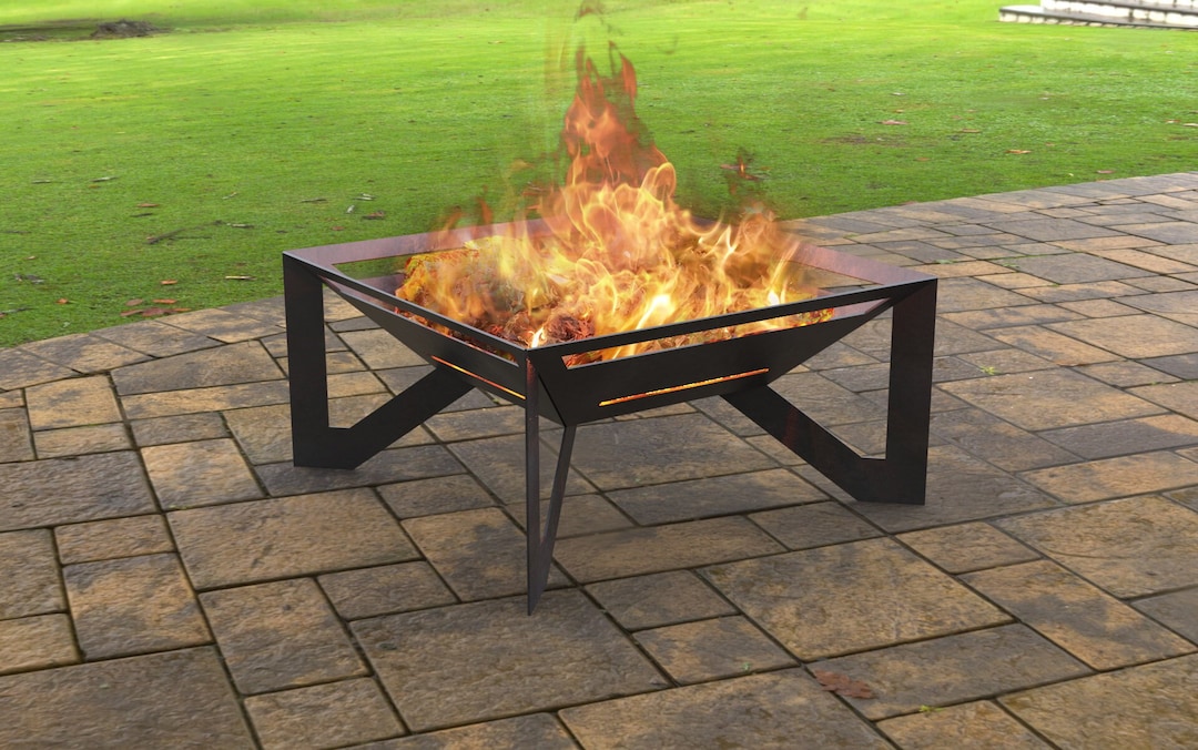 Square Fire Pit High Light, Digital Product, Files DXF, SVG for Cnc ...