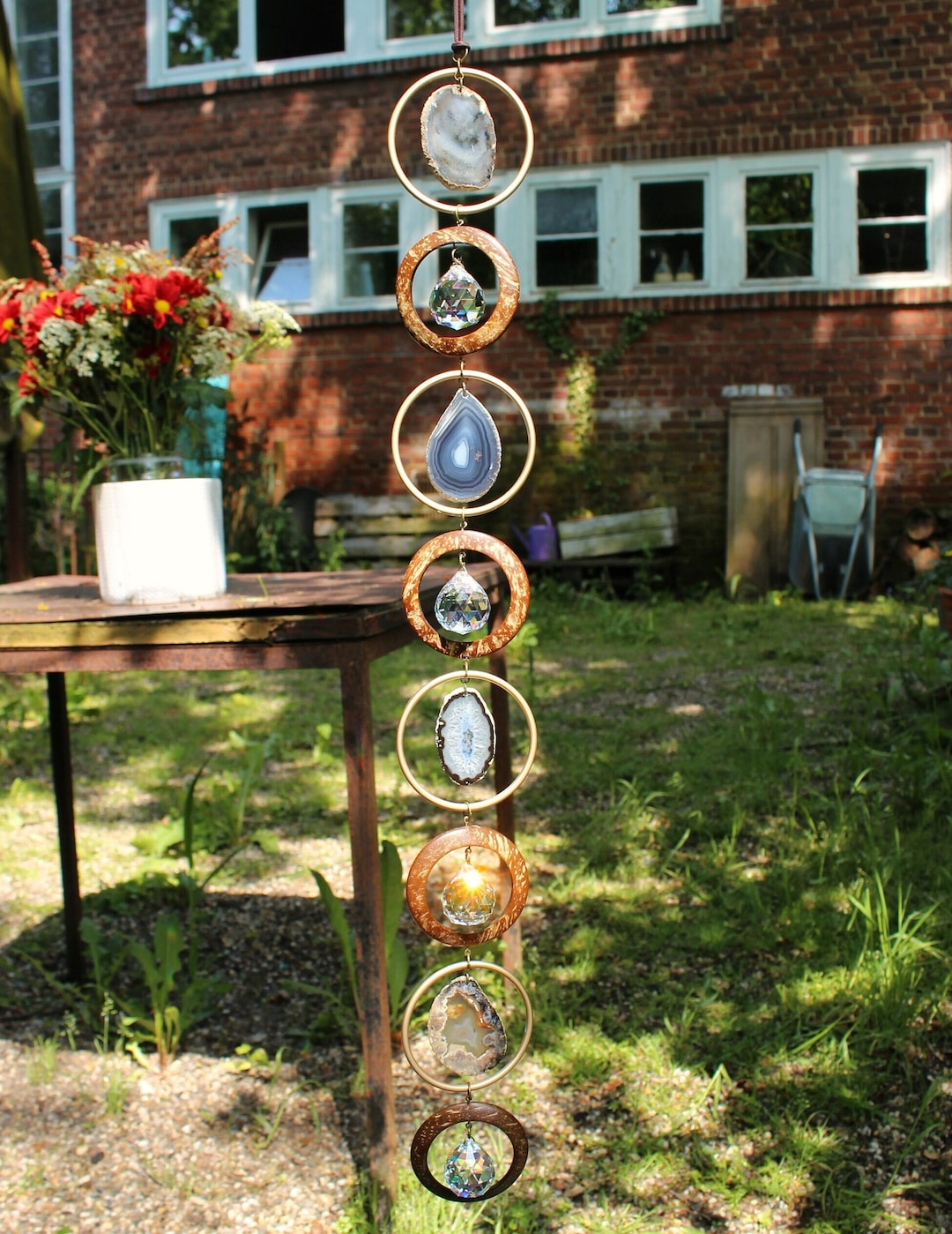 Suncatcher Agate Crystal Boho Gemstone Fall Decor Window Sun Catcher S ...