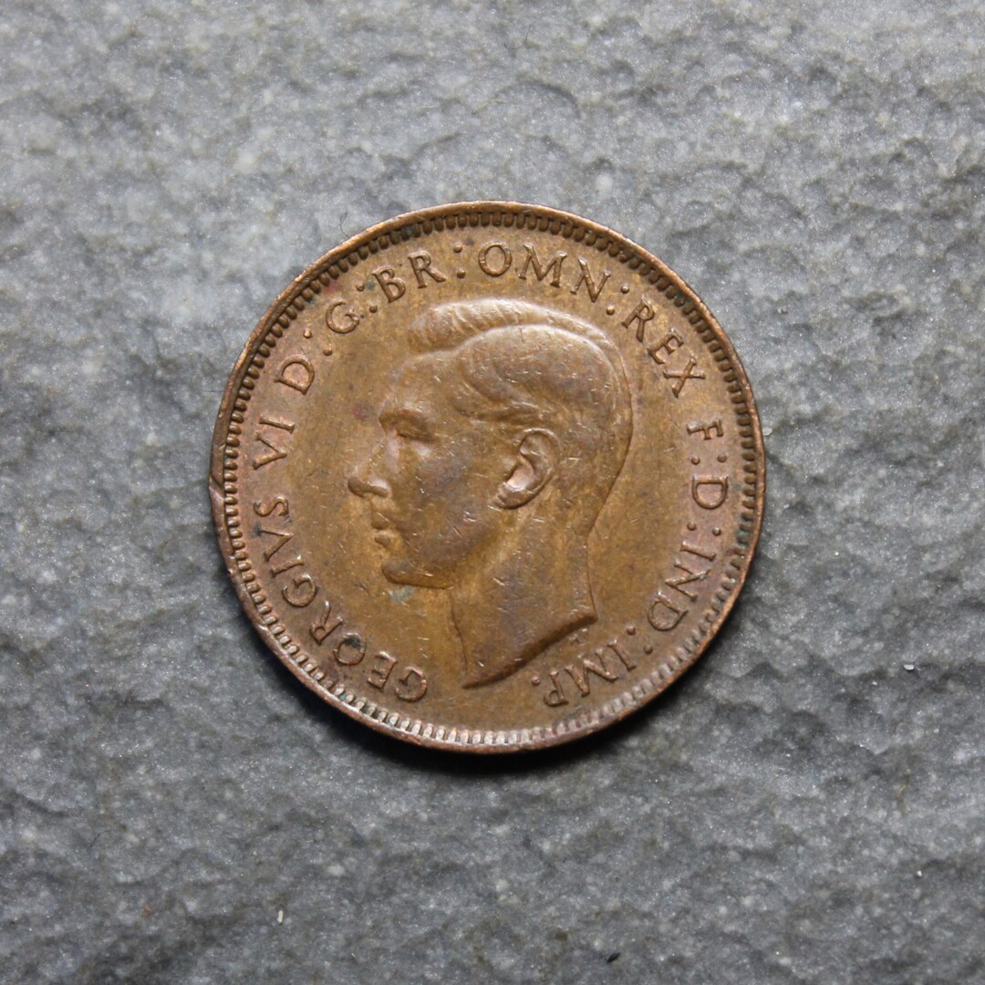 George VI 1944 Farthing British Bronze Coin - Etsy