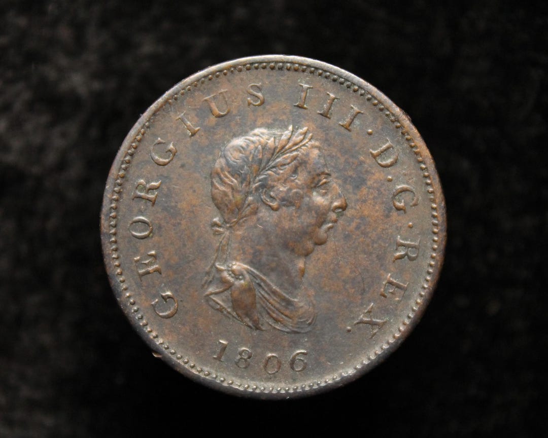 George III 1806 Copper Half Penny Fourth Issue Half Penny Georgian ...