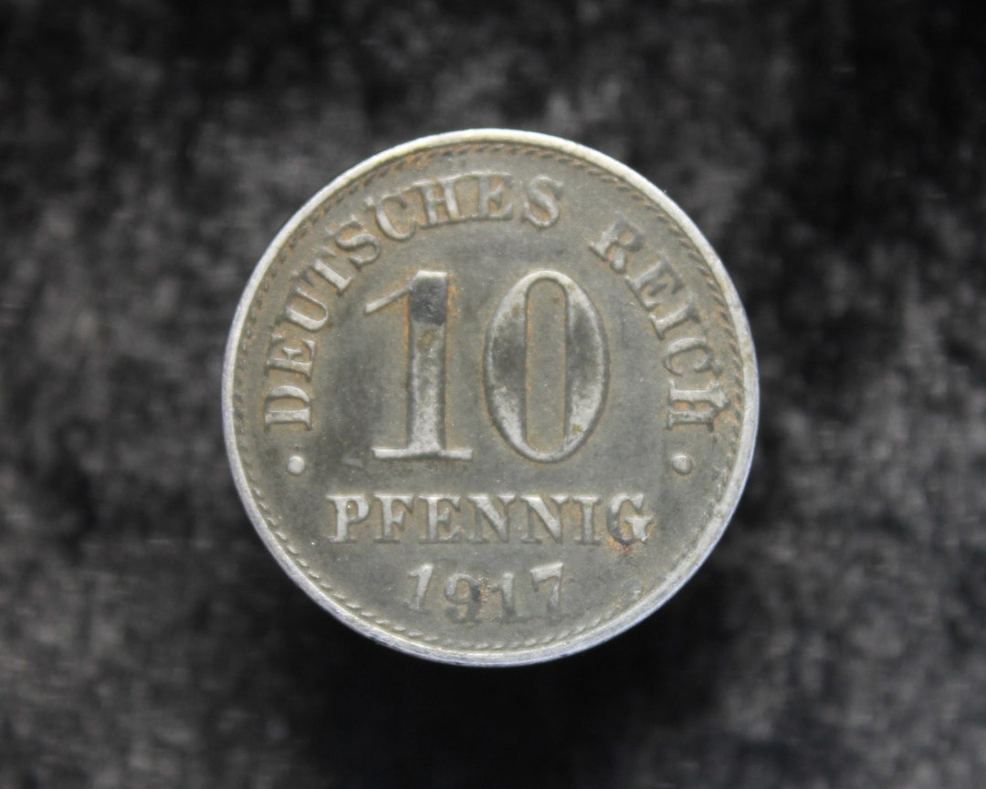 Germany 1917 10 Pfennig WW1 Era Wilhelm II Zinc Coin Collectible Gift ...