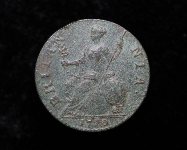 George III Half Penny 1770 Halfpenny Copper Coin English Georgian Era ...