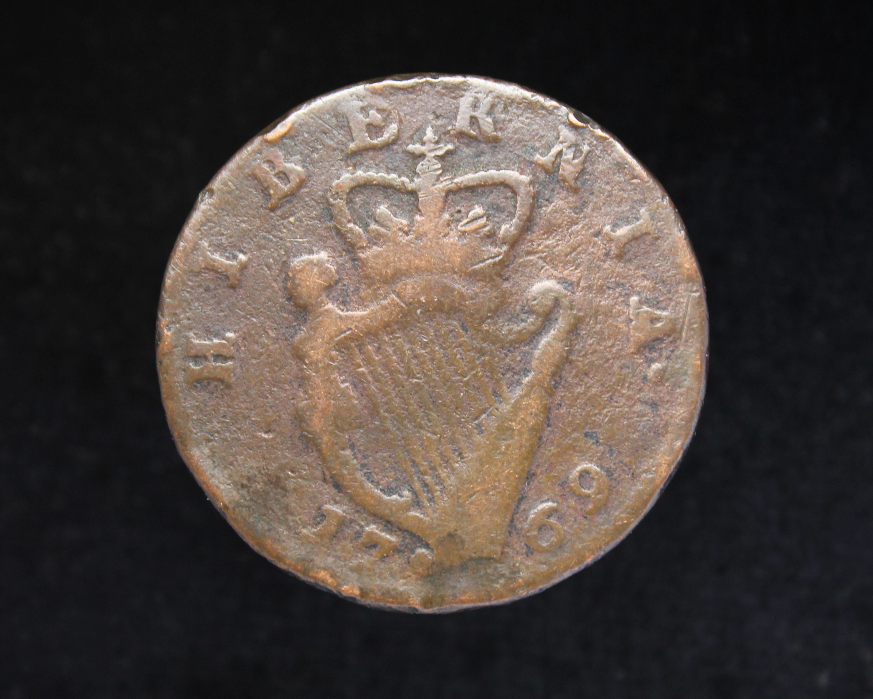 George III Ireland Irish Half Penny 1769 Hibernia Collectible Copper ...