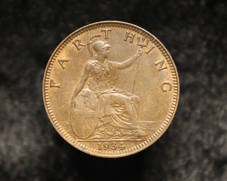 George V 1934 Farthing British Bronze Coin - Etsy