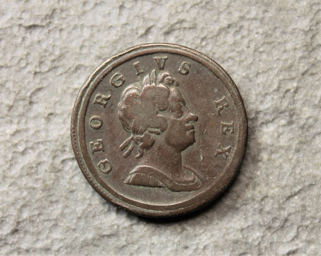 George I Half Penny Halfpenny 1717 'dump' Issue Antique Georgian ...
