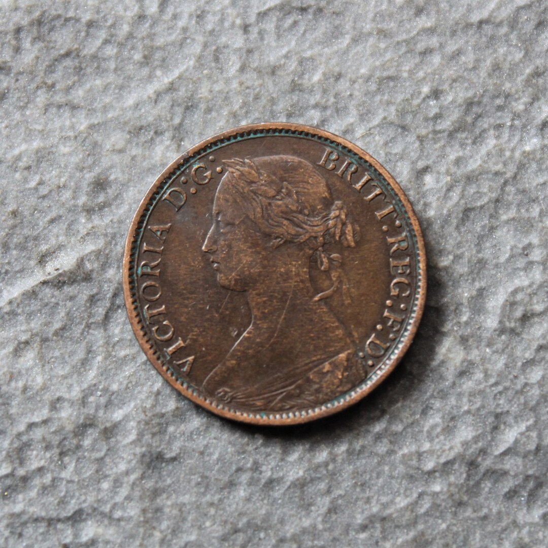 Victoria 1866 Farthing Bun Head British Bronze Coin - Etsy