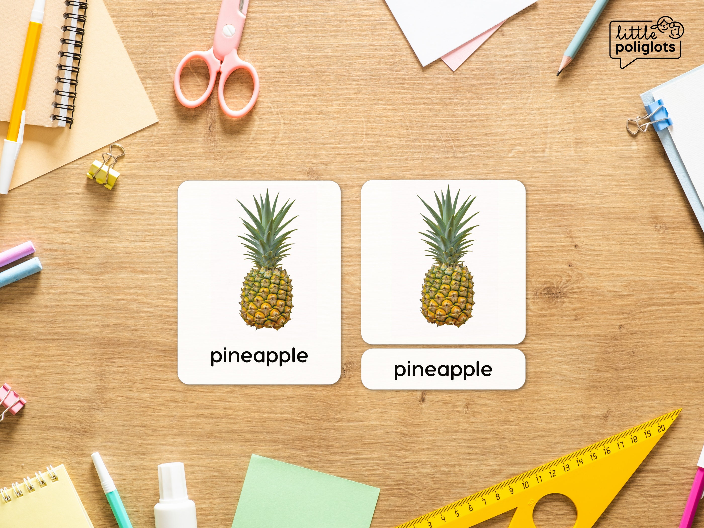 FRUITS Montessori 3-part Cards Multilingual and With Realistic Photos ...