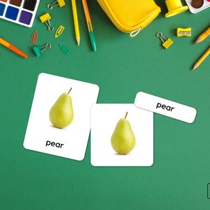 FRUITS Montessori 3-part Cards Multilingual and With Realistic Photos ...