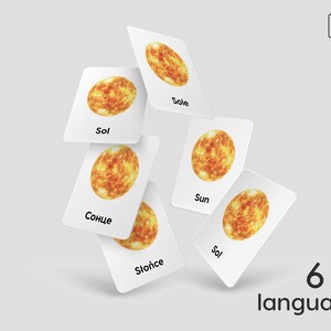 SOLAR SYSTEM Montessori 3-part Cards Multilingual and With - Etsy