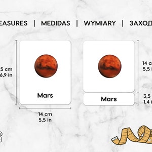 SOLAR SYSTEM Montessori 3-part Cards: Multilingual Flash Cards With ...