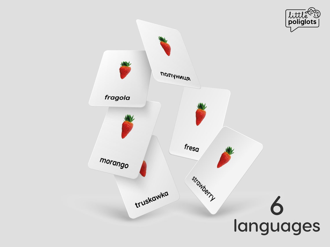 FRUITS Montessori 3-part Cards Multilingual and With Realistic Photos ...