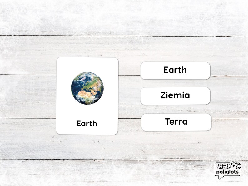 SOLAR SYSTEM Montessori 3-part Cards: Multilingual Flash Cards With ...
