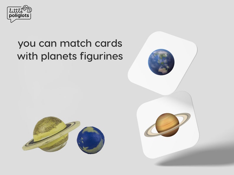 SOLAR SYSTEM Montessori 3-part Cards: Multilingual Flash Cards With ...