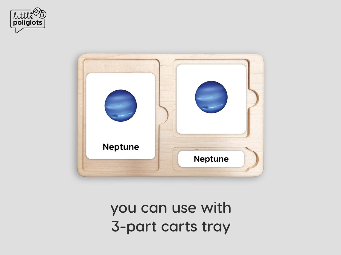 SOLAR SYSTEM Montessori 3-part Cards: Multilingual Flash Cards With ...