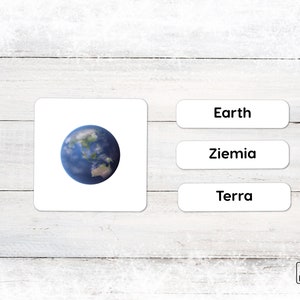 SOLAR SYSTEM Montessori 3-part Cards Multilingual and With - Etsy