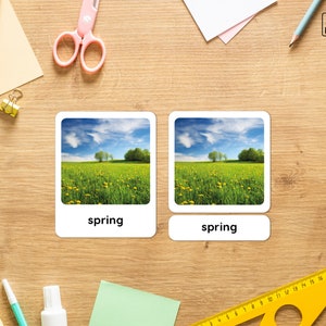 SPRING Montessori 3-part Cards Multilingual and With Realistic Photos ...