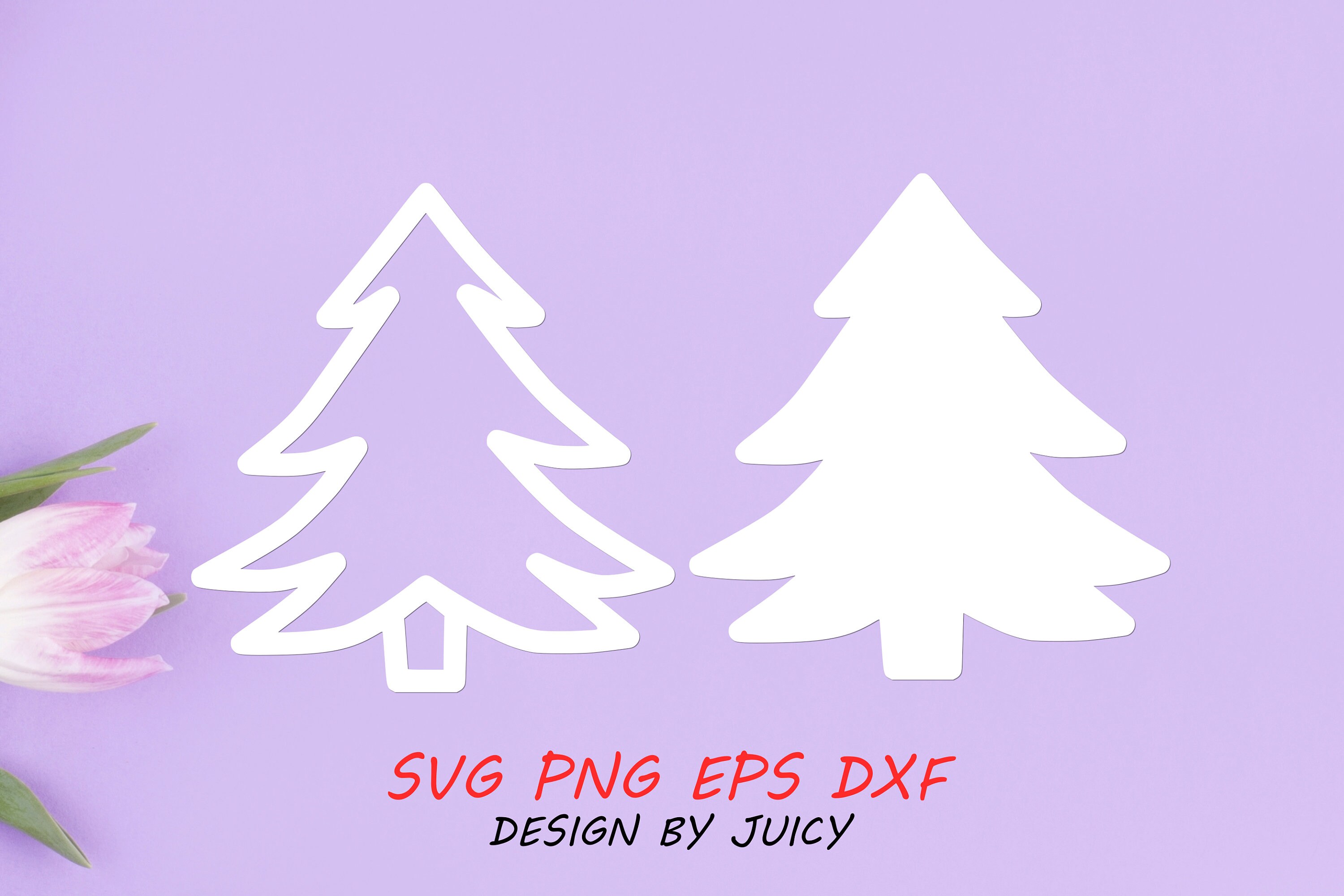Christmas Tree Outline Svg Bundle, Svg Png Eps Dxf, Pine Tree Stencil ...