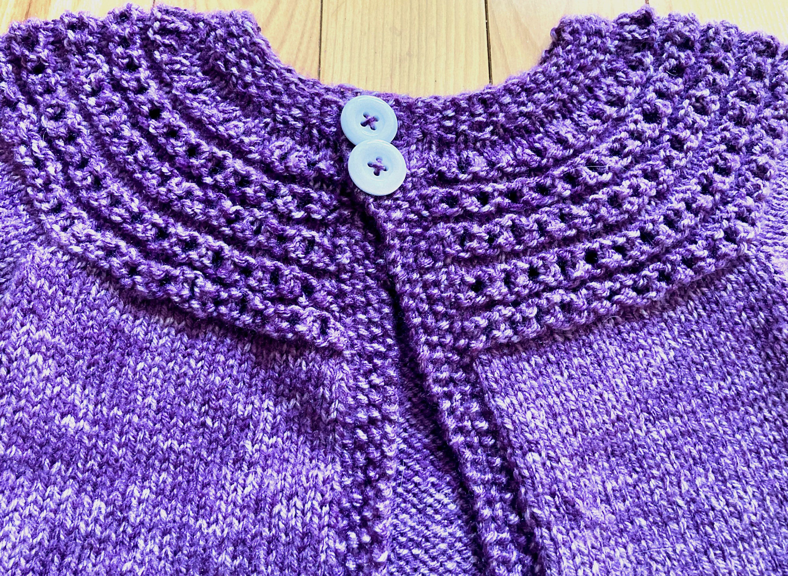 Girls Hand Knit Easter Sweater Cardigan Pink and Purple Size 3 | Etsy