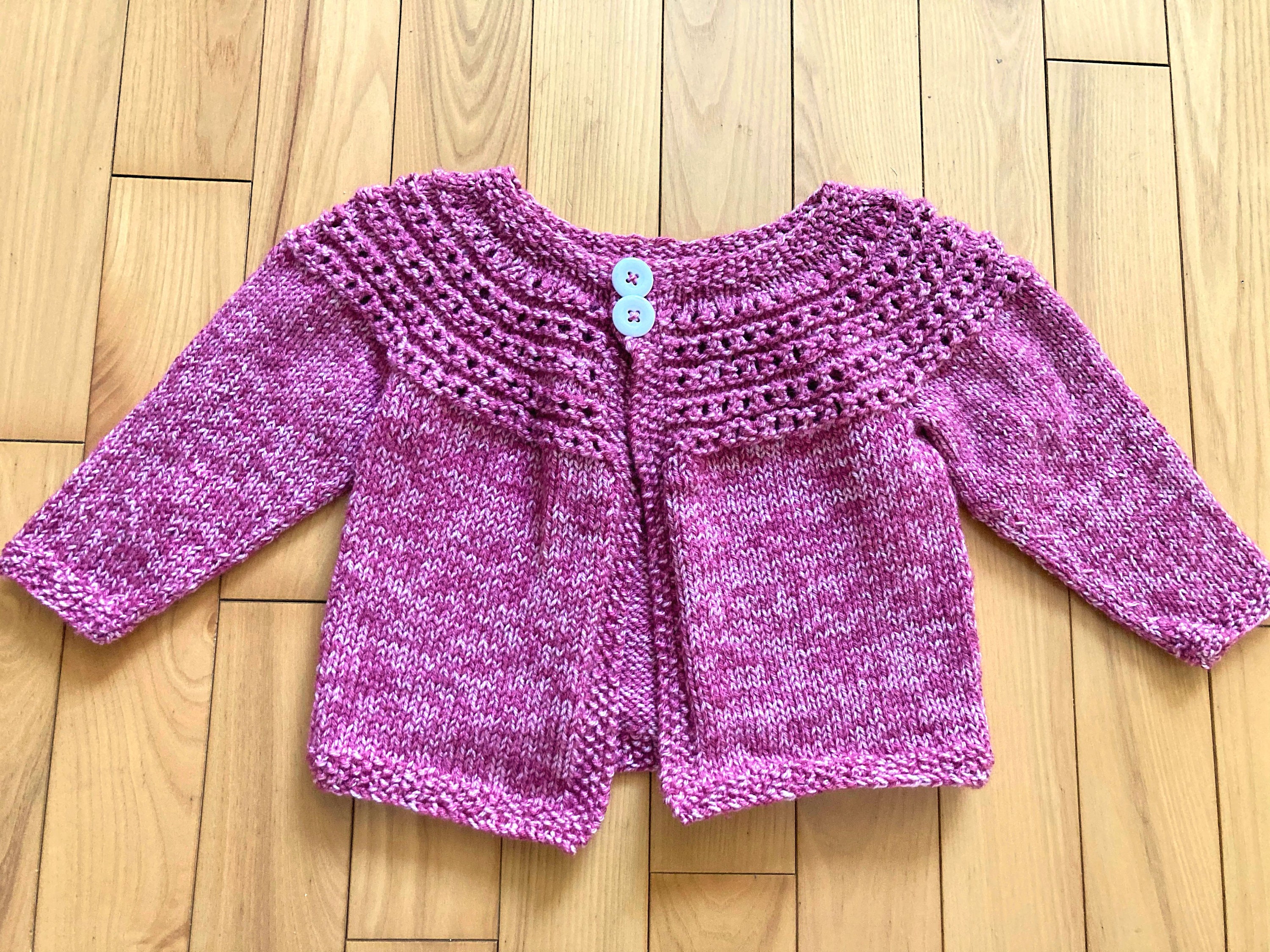 Girls Hand Knit Easter Sweater Cardigan Pink and Purple Size 3 | Etsy