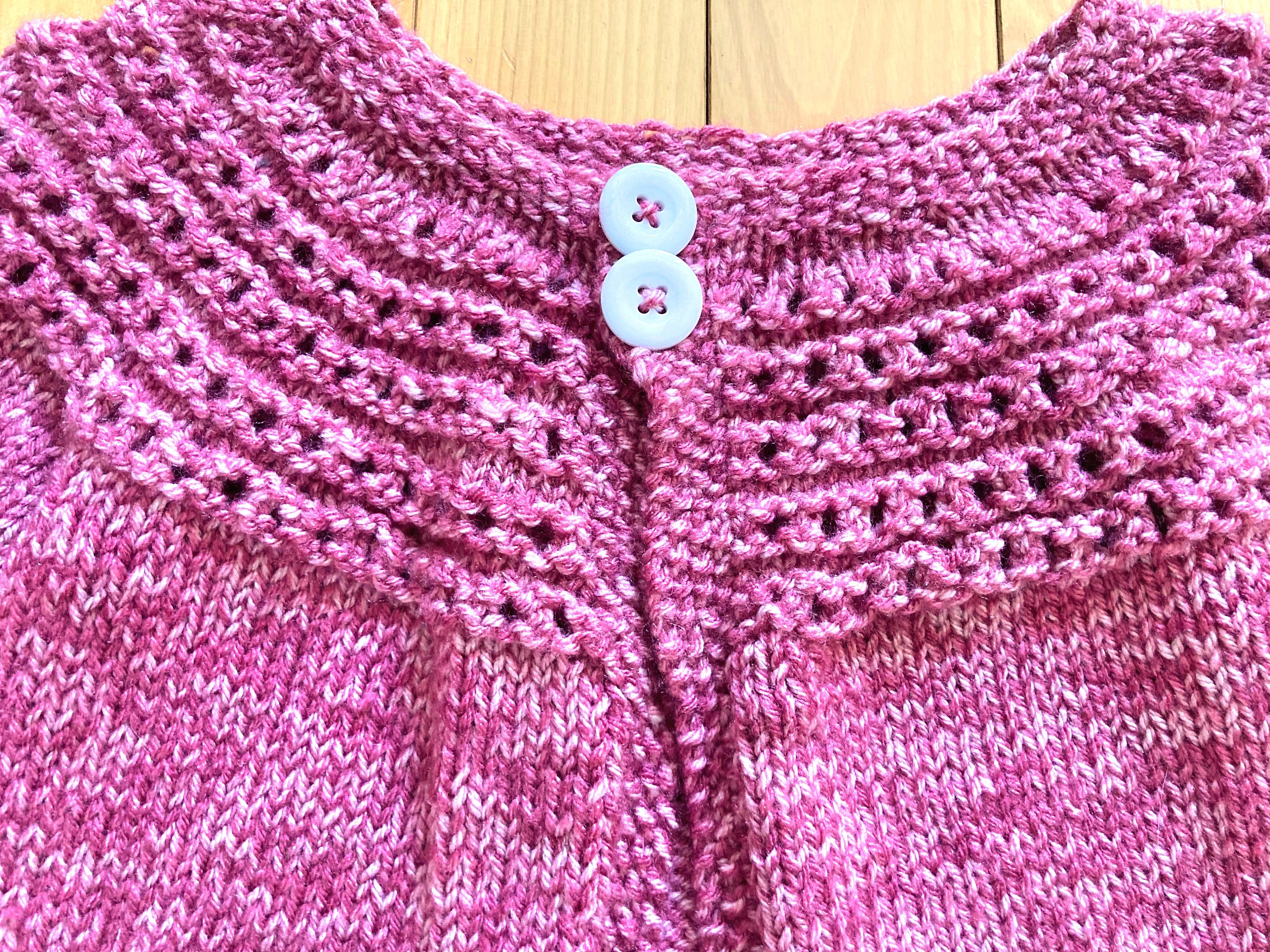Girls Hand Knit Easter Sweater Cardigan Pink and Purple Size 3 | Etsy