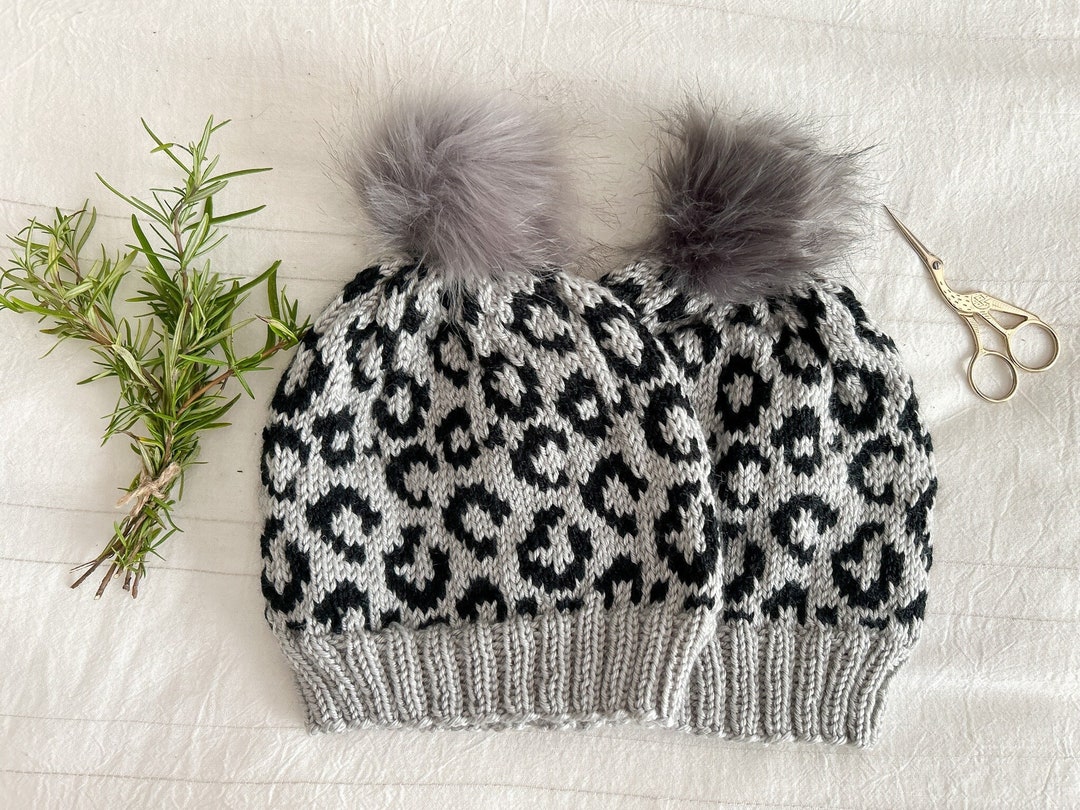 Hand Knit Animal Print Winter Hat (cheetah, Leopard), Adult Size - Etsy