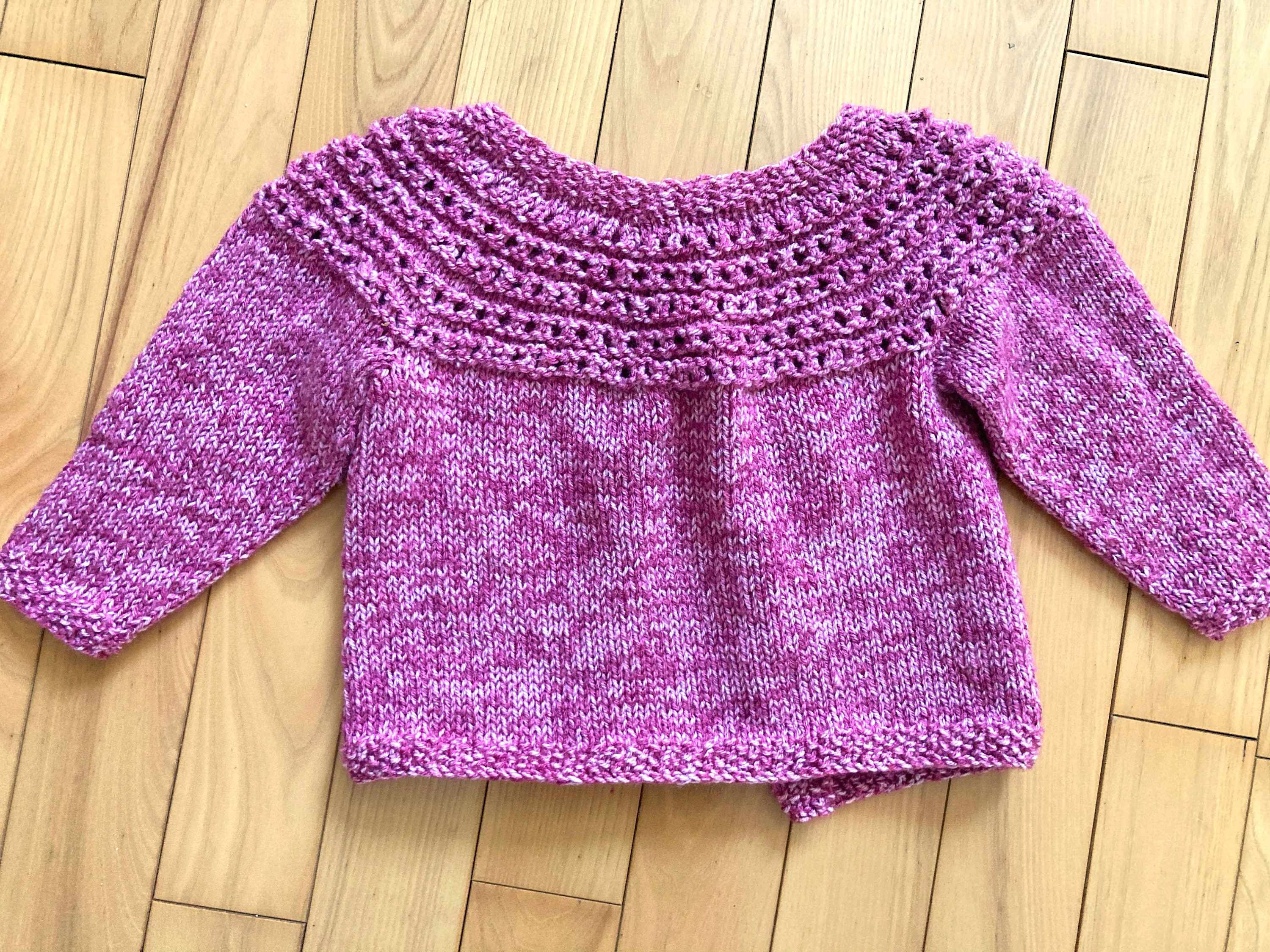 Girls Hand Knit Easter Sweater Cardigan Pink and Purple Size 3 and Size ...