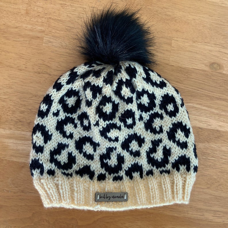 Hand Knit Cheetah Print Leopard Print Hat Adult Size Winter Beanie - Etsy