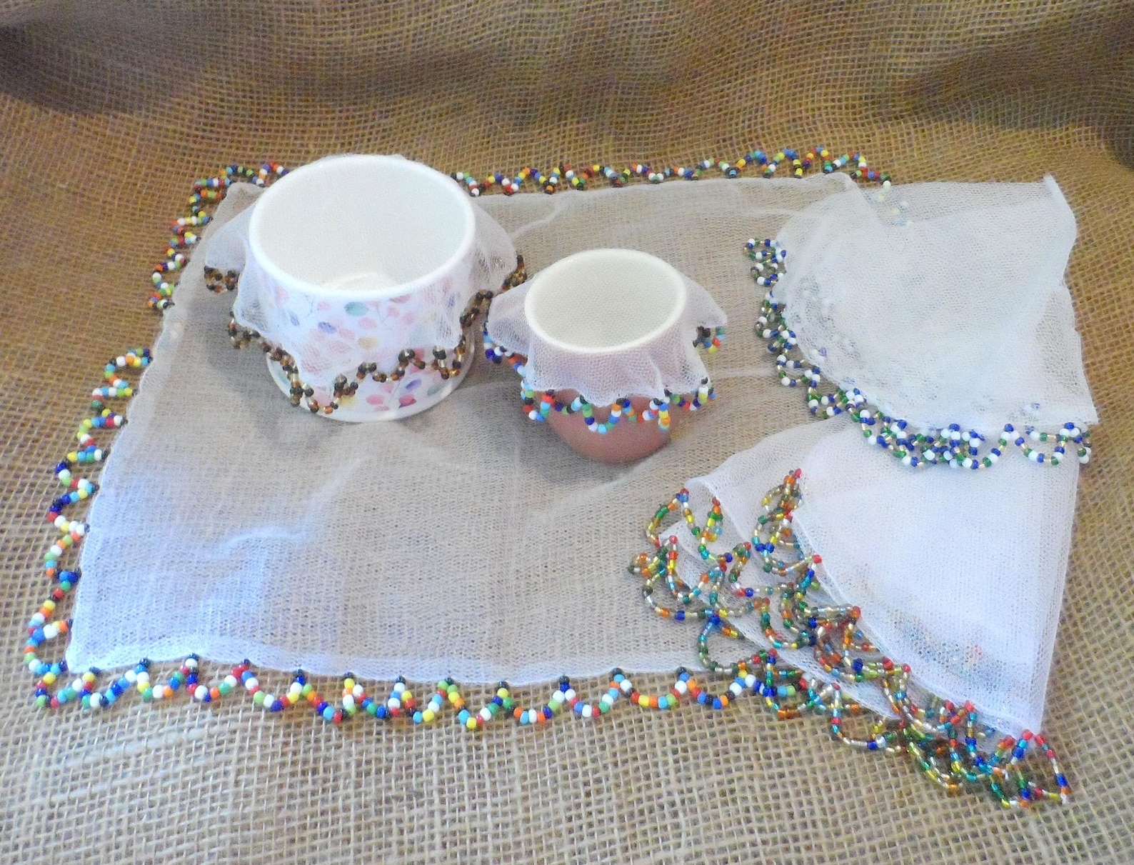 Beaded Flowery Food Covers From South Africa - 4 Sizes - Etsy UK
