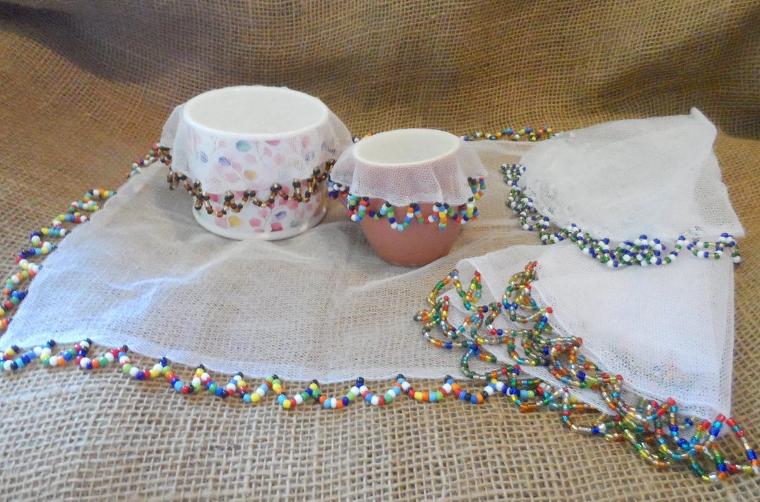 Beaded Flowery Food Covers From South Africa - 4 Sizes - Etsy UK