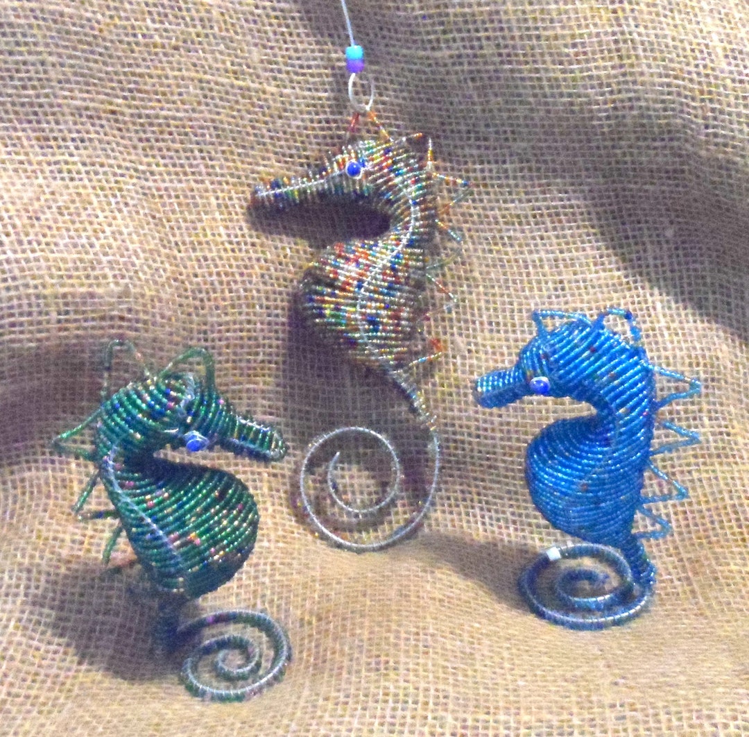 Beaded Seahorse Hanging or Standing - Etsy UK