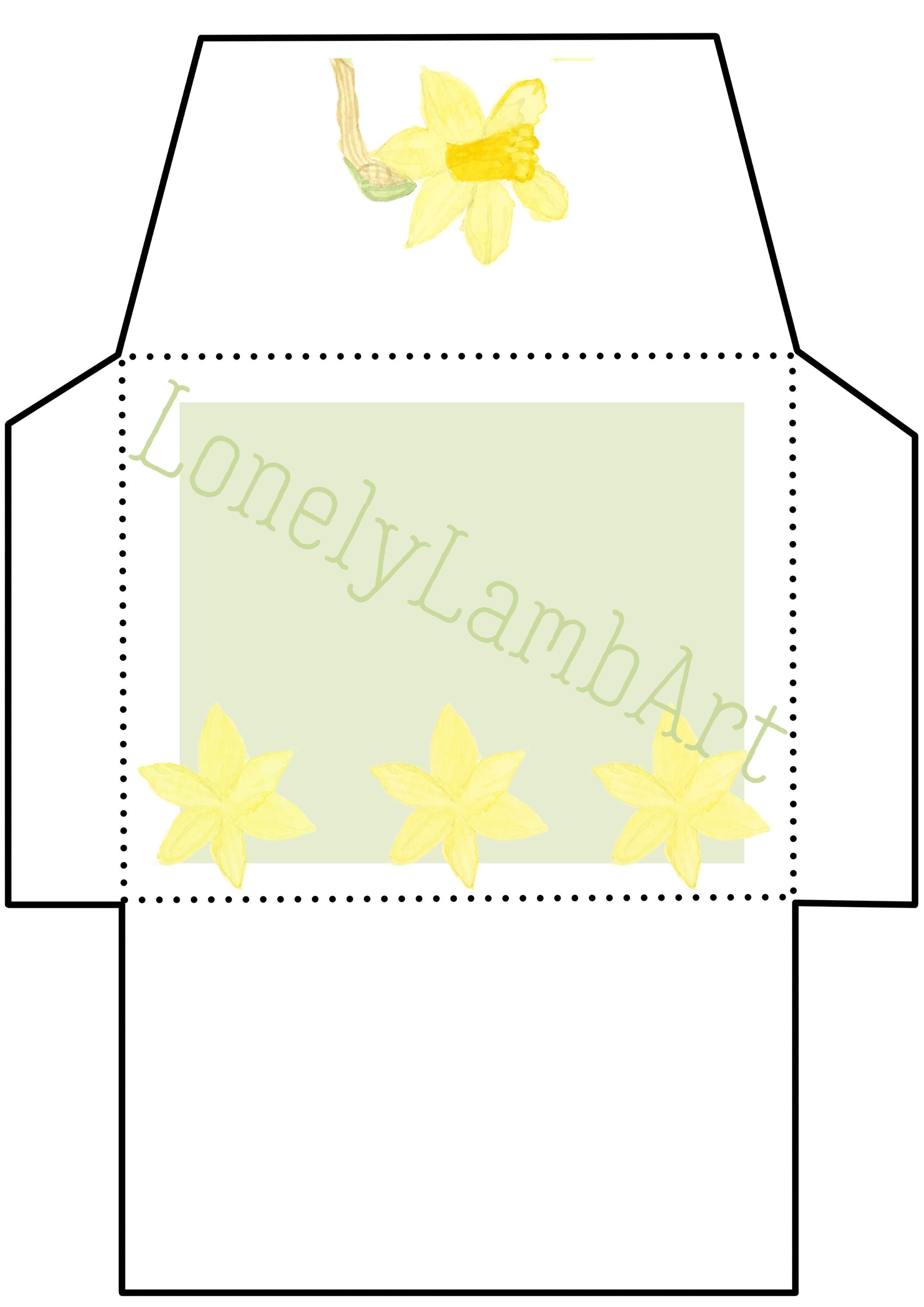 Watercolour Daffodil Letter Writing Set, Floral Printable Letter Paper ...