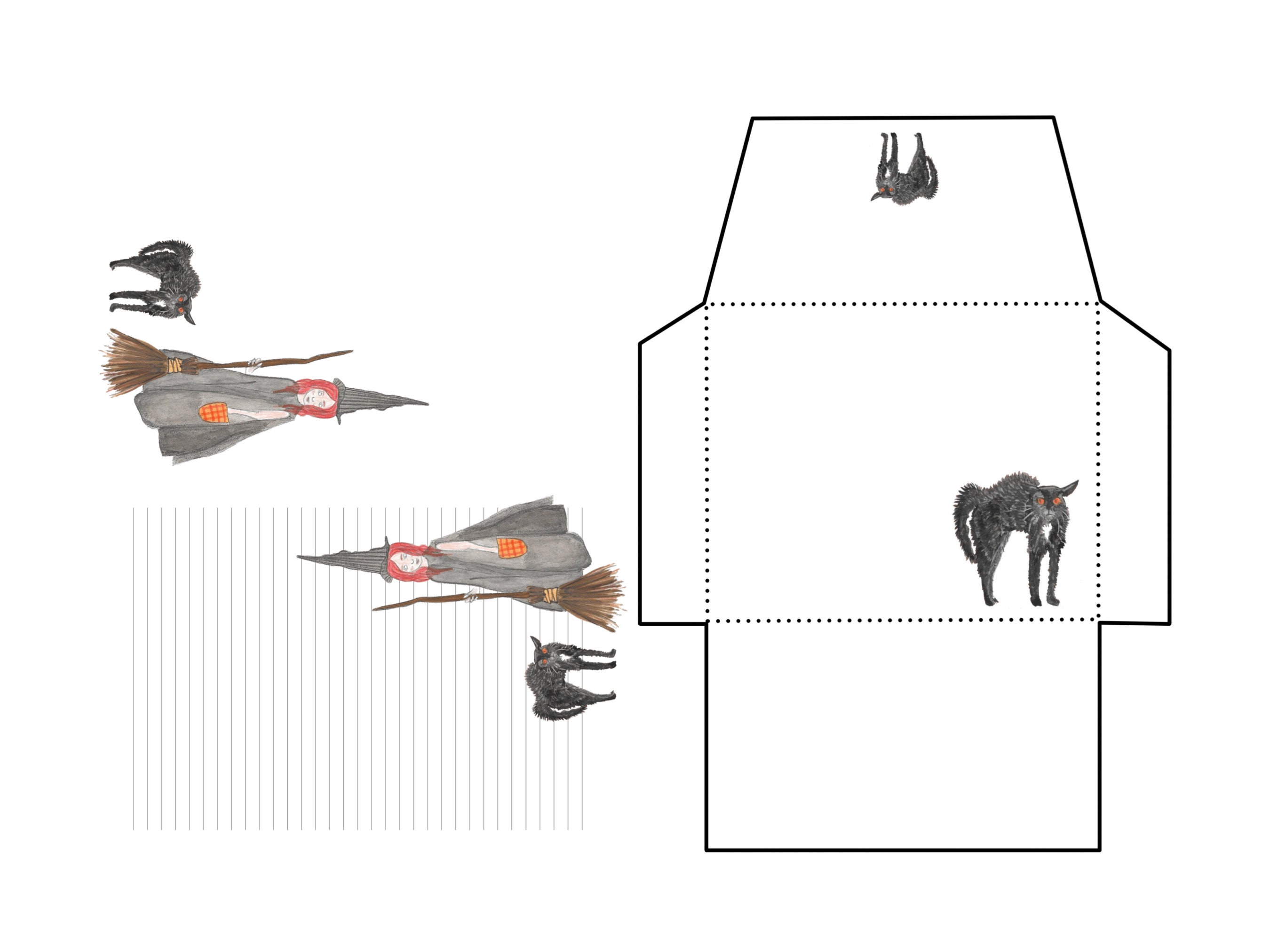 Printable Halloween Writing Paper Set, Instant Pdf Download, Spooky ...