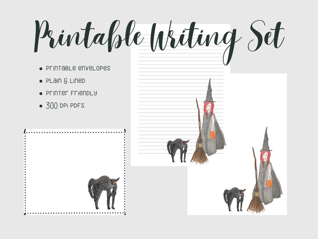 Printable Halloween Writing Paper Set, Instant Pdf Download, Spooky ...