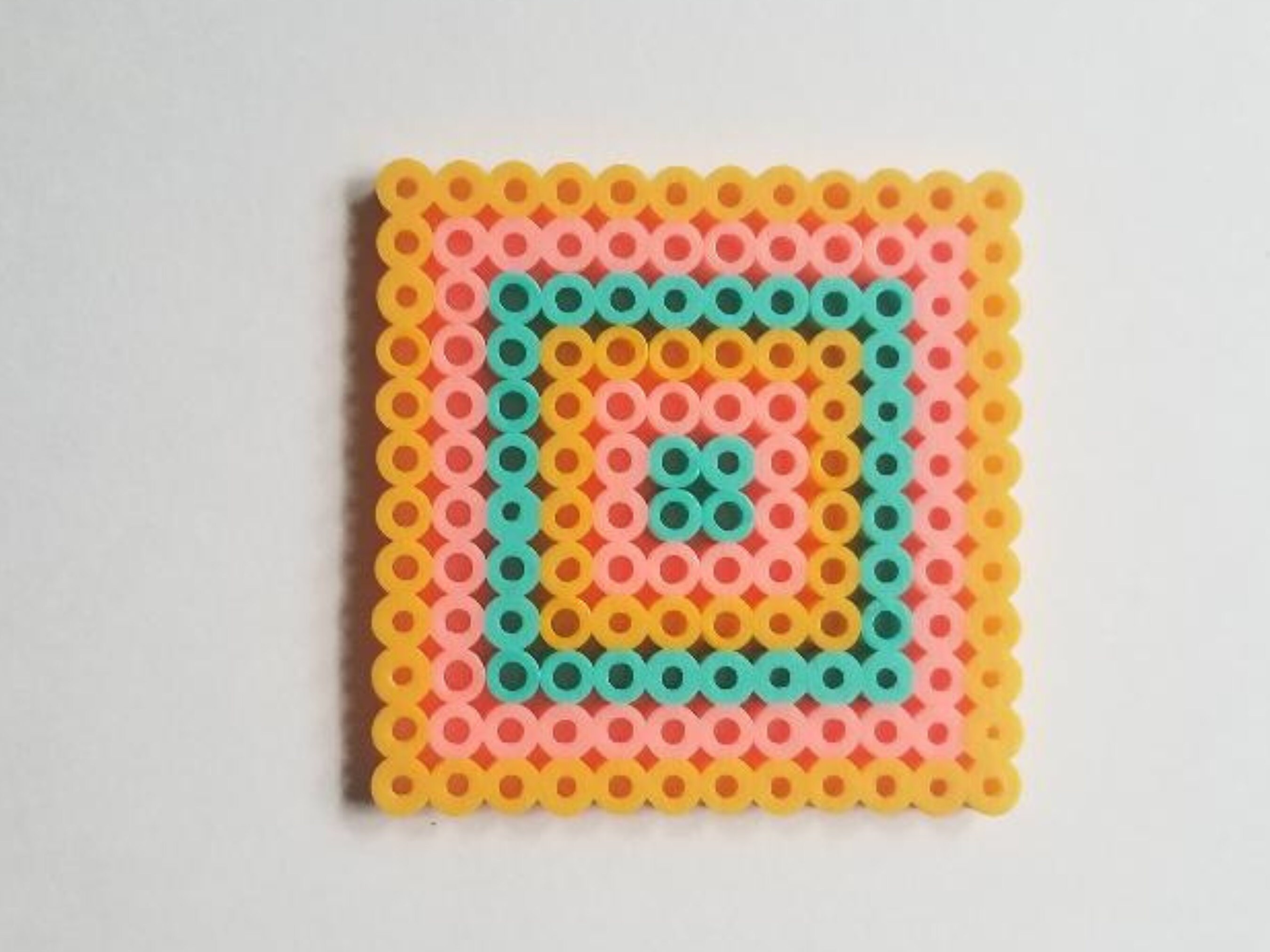 Perler Bead Multi Colored Square Coasters Set of 4 - Etsy