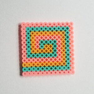 Perler Bead Multi Colored Square Coasters Set of 4 - Etsy