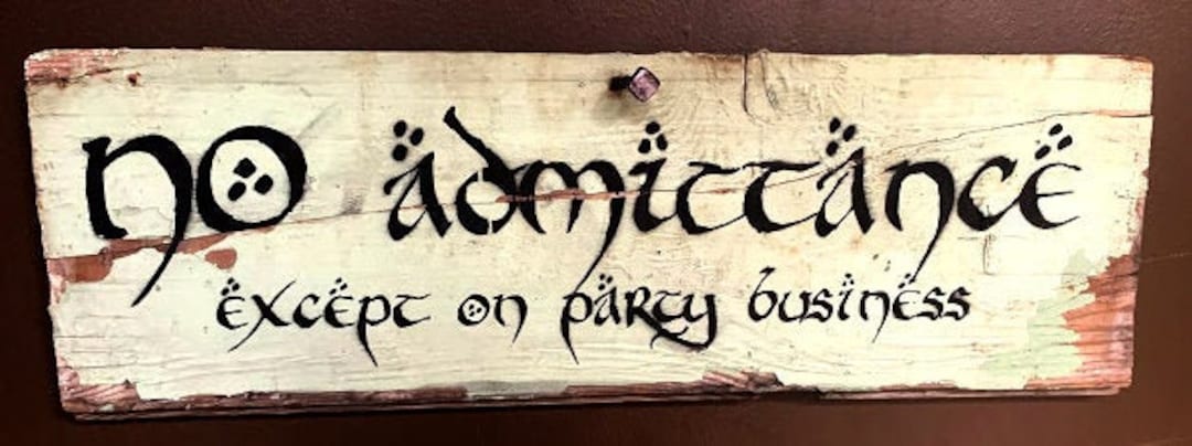 Hobbit Lord of the Rings Party Sign - Etsy