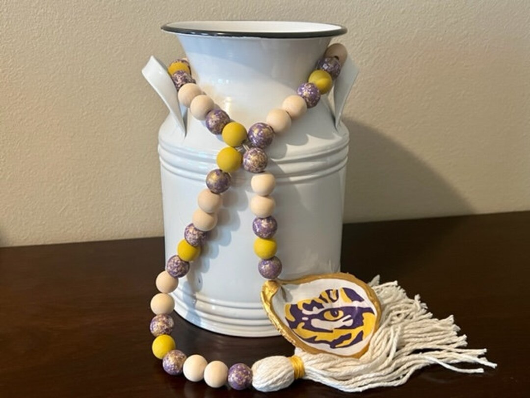 LSU Blessing Beads LSU Oyster Shell Blessing Bead LSU Tigers - Etsy