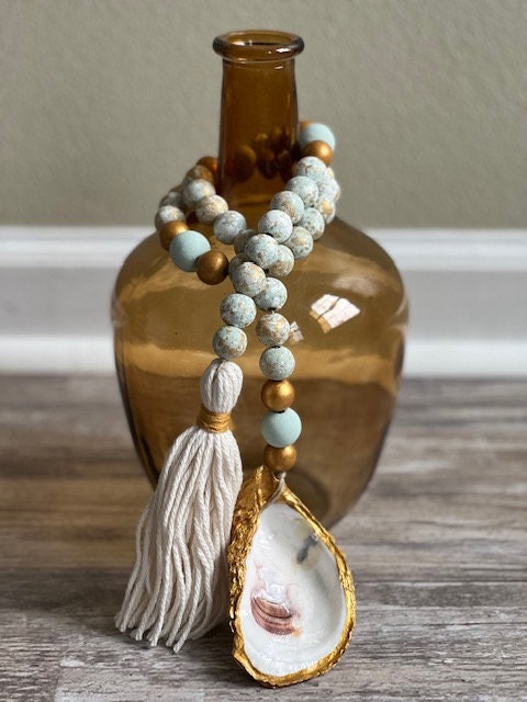Blessing Beads, Farmhouse Beads, Oyster Shell Blessing Beads, Welcome ...