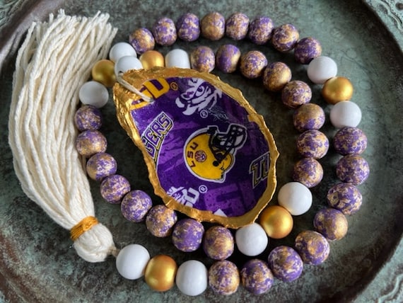 LSU Blessing Beads LSU Oyster Shell Blessing Bead LSU Tigers - Etsy