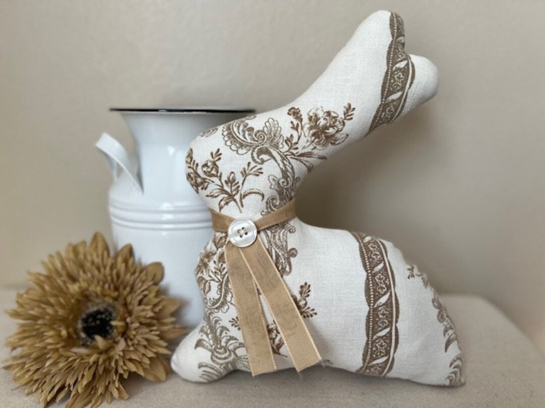 Fabric Bunny, Fabric Rabbit, Handmade Bunny, Handmade Rabbit, Vintage ...