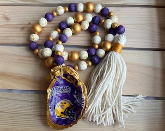 LSU Blessing Beads, LSU Oyster Shell Blessing Bead, LSU Tigers Decor ...