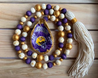 LSU Blessing Beads, LSU Oyster Shell Blessing Bead, LSU Tigers Decor ...
